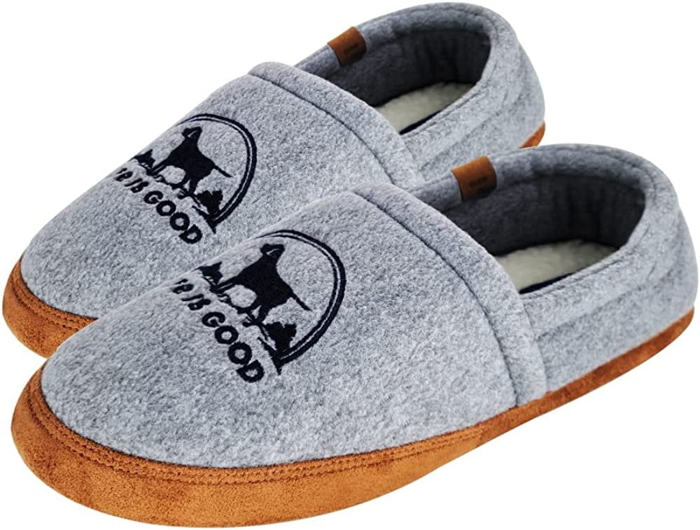 LIFE IS GOOD Men's Closed Back Moccasin Slippers, 303592M - Suede ...