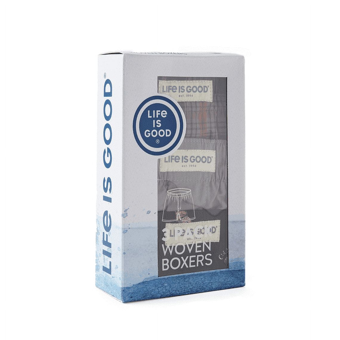 LIFE IS GOOD® Men's Woven Boxers 3 pack size L 100% Cotton - Walmart.com