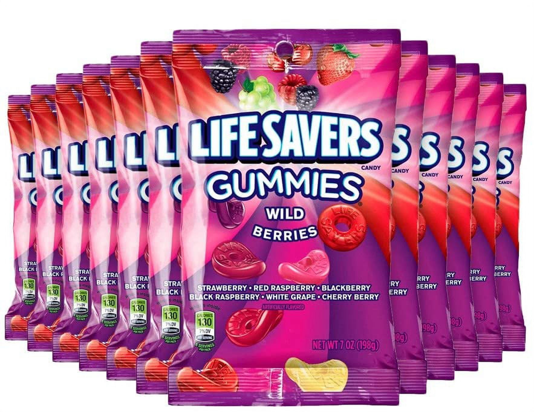 LIFE SAVERS 12 snack packs 7 oz GLUTEN FREE Wild Berry gummies. Bulk ...