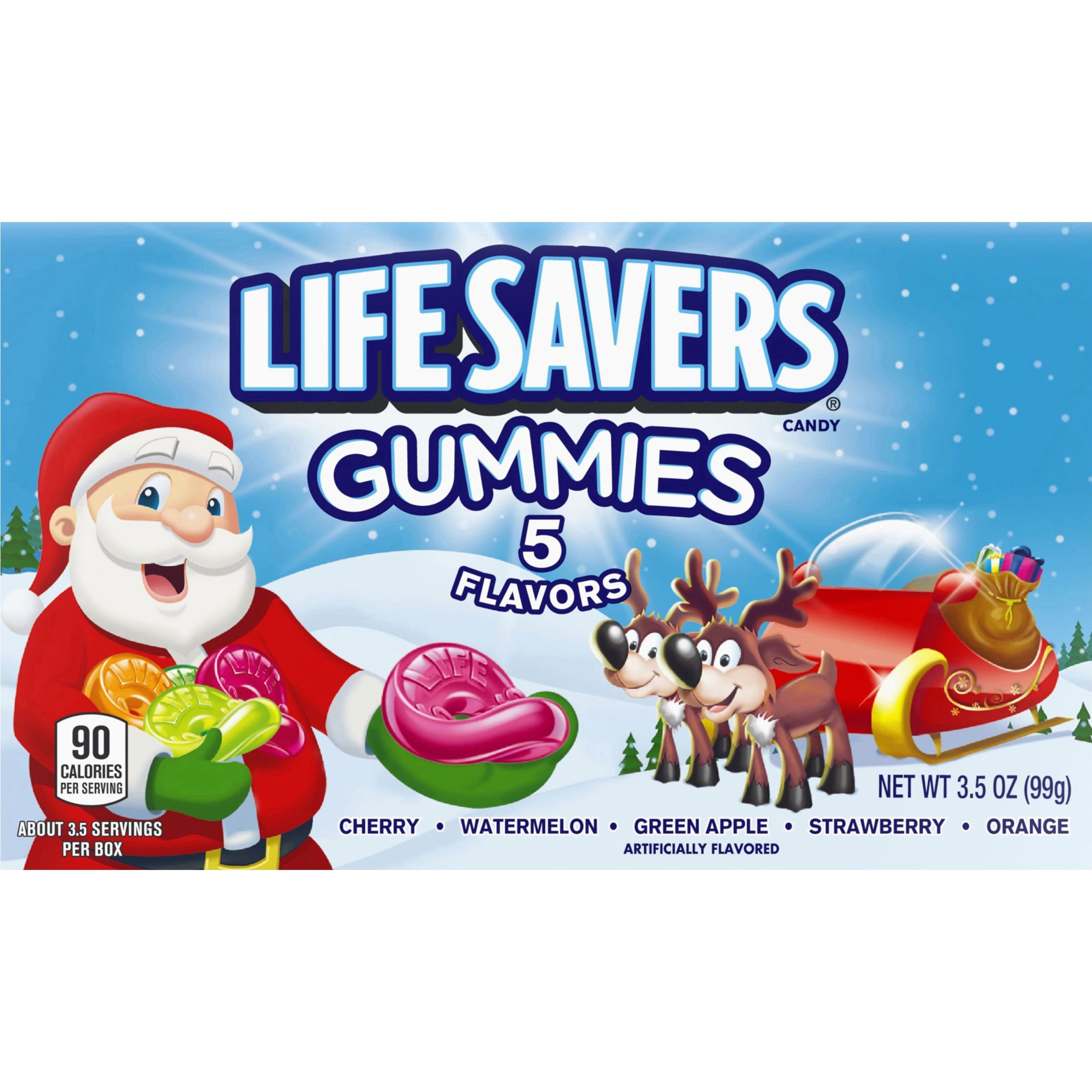 LIFE SAVERS 5 Flavors Gummies Holiday Christmas Candy Theater Box, 3.5 ...