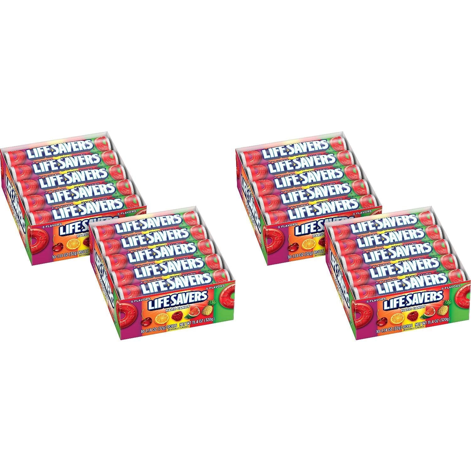 LIFE SAVERS 5 Flavors Hard Candy Rolls, 1.14 Ounce (Pack of 20), SET OF ...