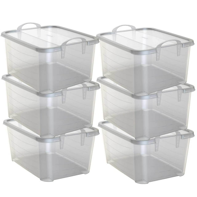 LIFE STORY Large Set of 6, 13.75 Gallon Sealed Bin Lid Containers ...