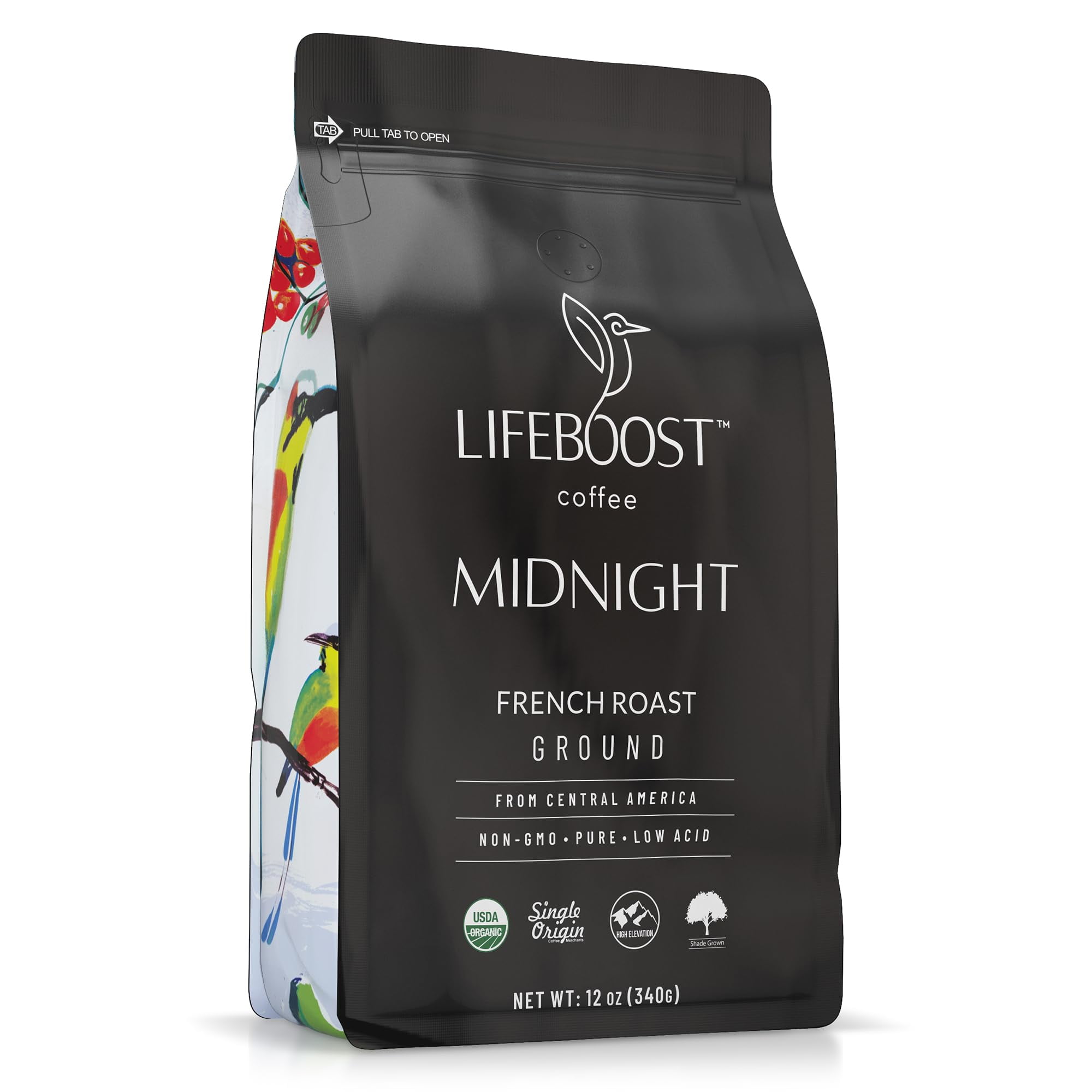 LIFEBOOST Midnight Coffee French Roast Coffee Ground - Single Origin ...
