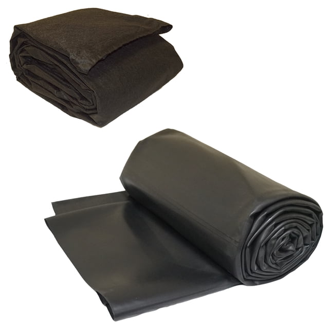 Lifeguard 45 Mil EPDM Rubber Pond Liner and Underlayment Combo, 25 ft ...