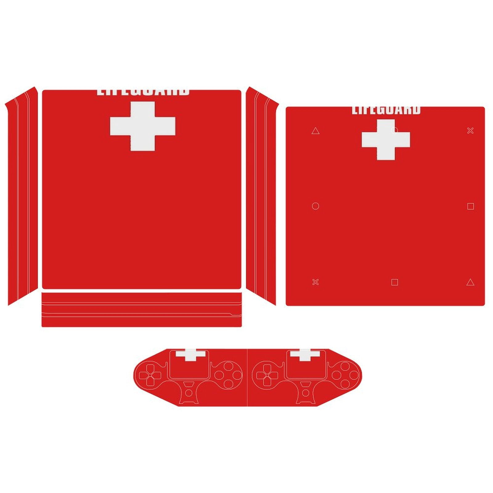 LIFEGUARD RED CROSS PS4/PS4 Pro/PS4 Slim Skin Sticker For Console And ...