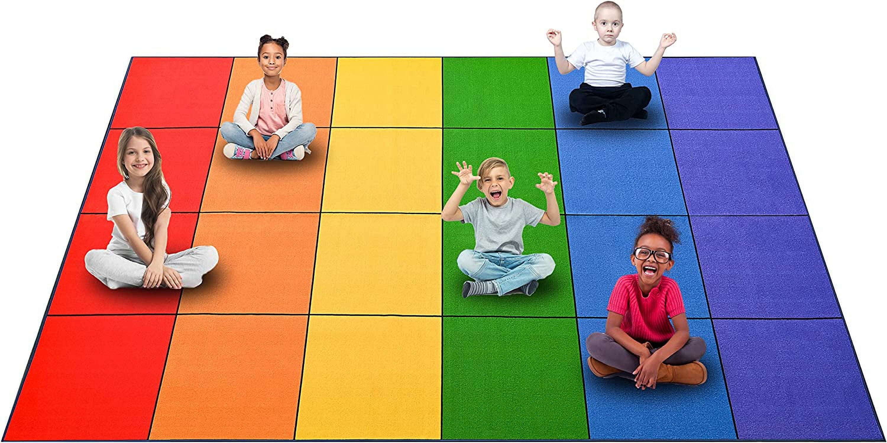 LIFEI Rainbow Classroom Rug 13'x 7'5'', Large, Colorful, Seating Area ...