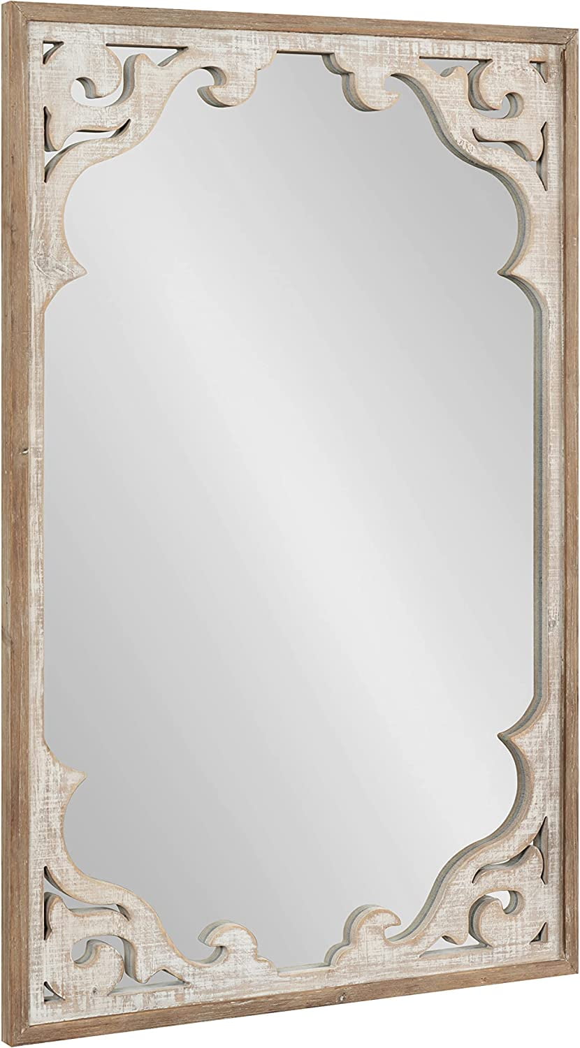 LIFEI Shovali Rustic Rectangular Mirror, 22 x 34, Rustic Brown and ...