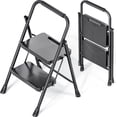 LIFERECORD Ladder 2 Fold Step Stool Non-Slip Pedals Handrails 800 lbs ...