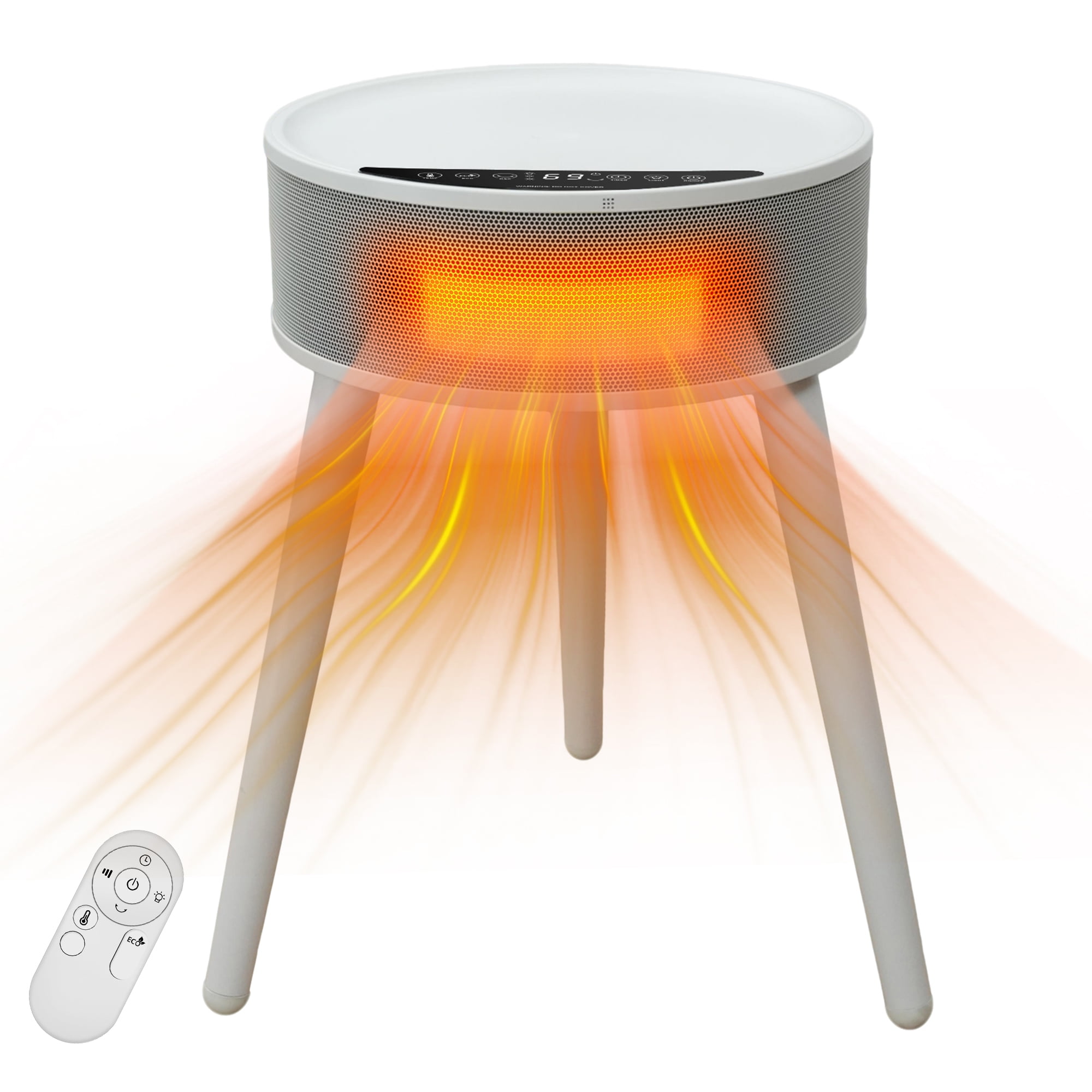 LIFERECORD Space Heater Side Table, Ceramic 2-in-1 Indoor Heater with ...