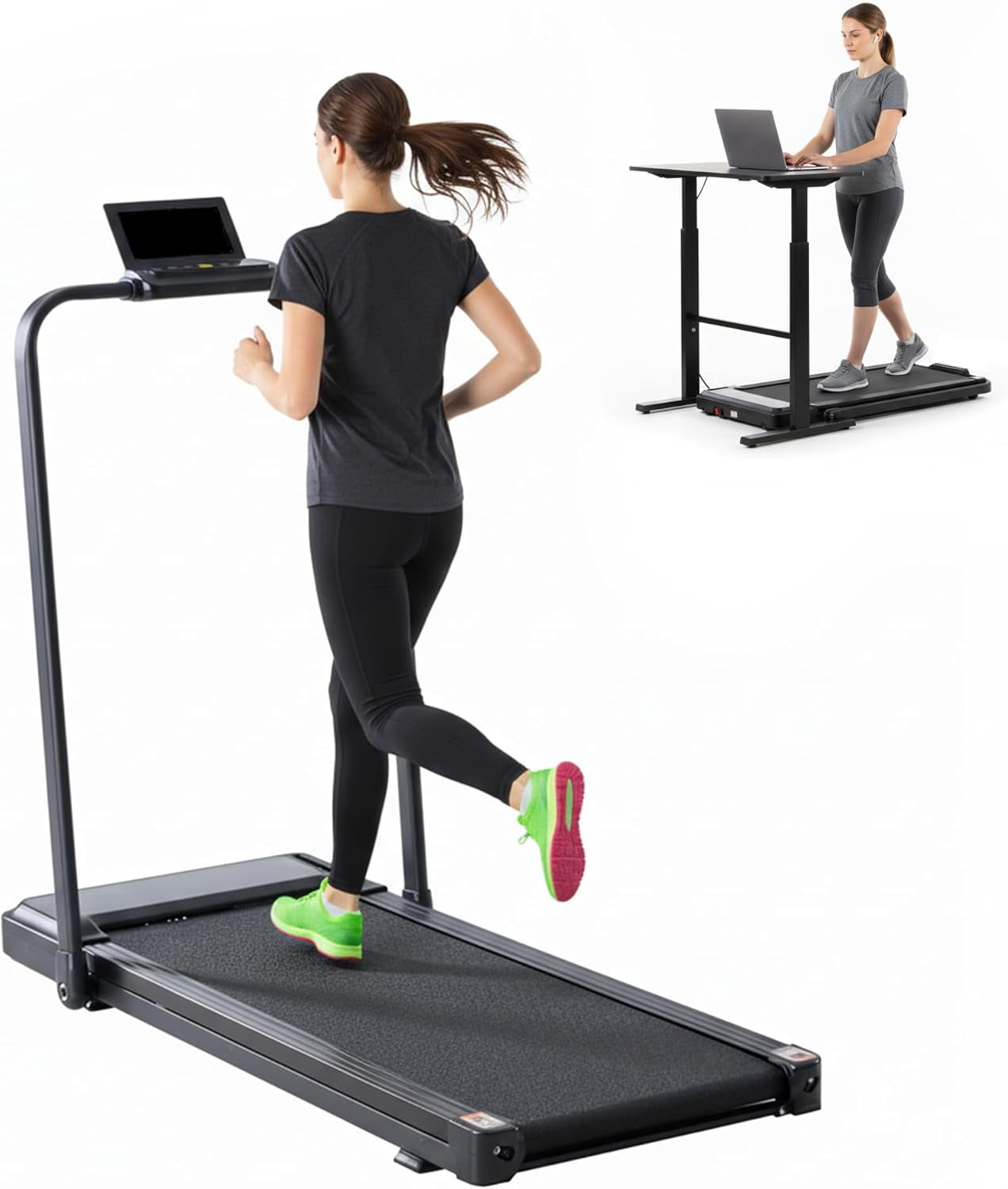LIFERECORD Walking Pad Under Desk Treadmill - 1.75HP Ultra Quiet ...
