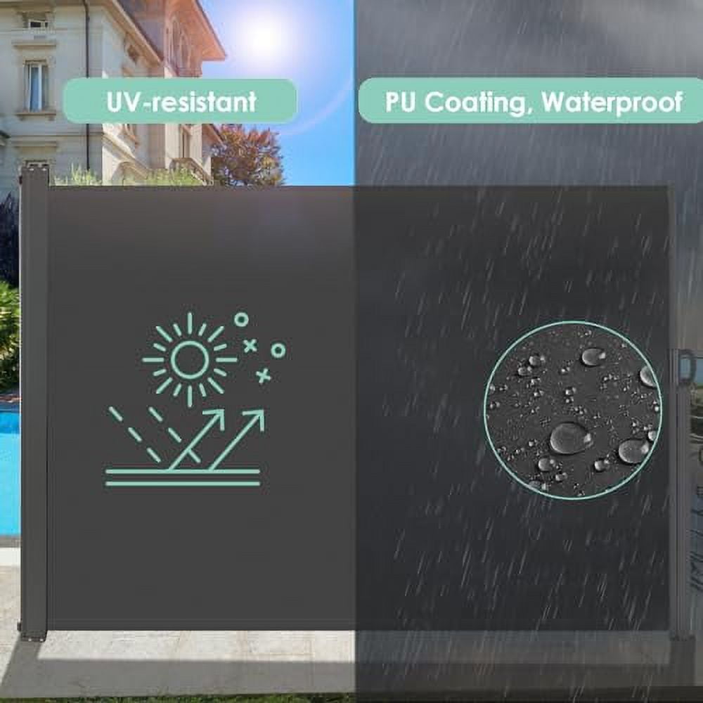 LIFERUN 118" x 71" Side Awning, Retractable Side Awning, Patio ...