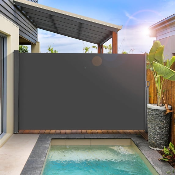 LIFERUN 157.5" x 71" Side Awning, Patio Retractable Side Screen Awning ...