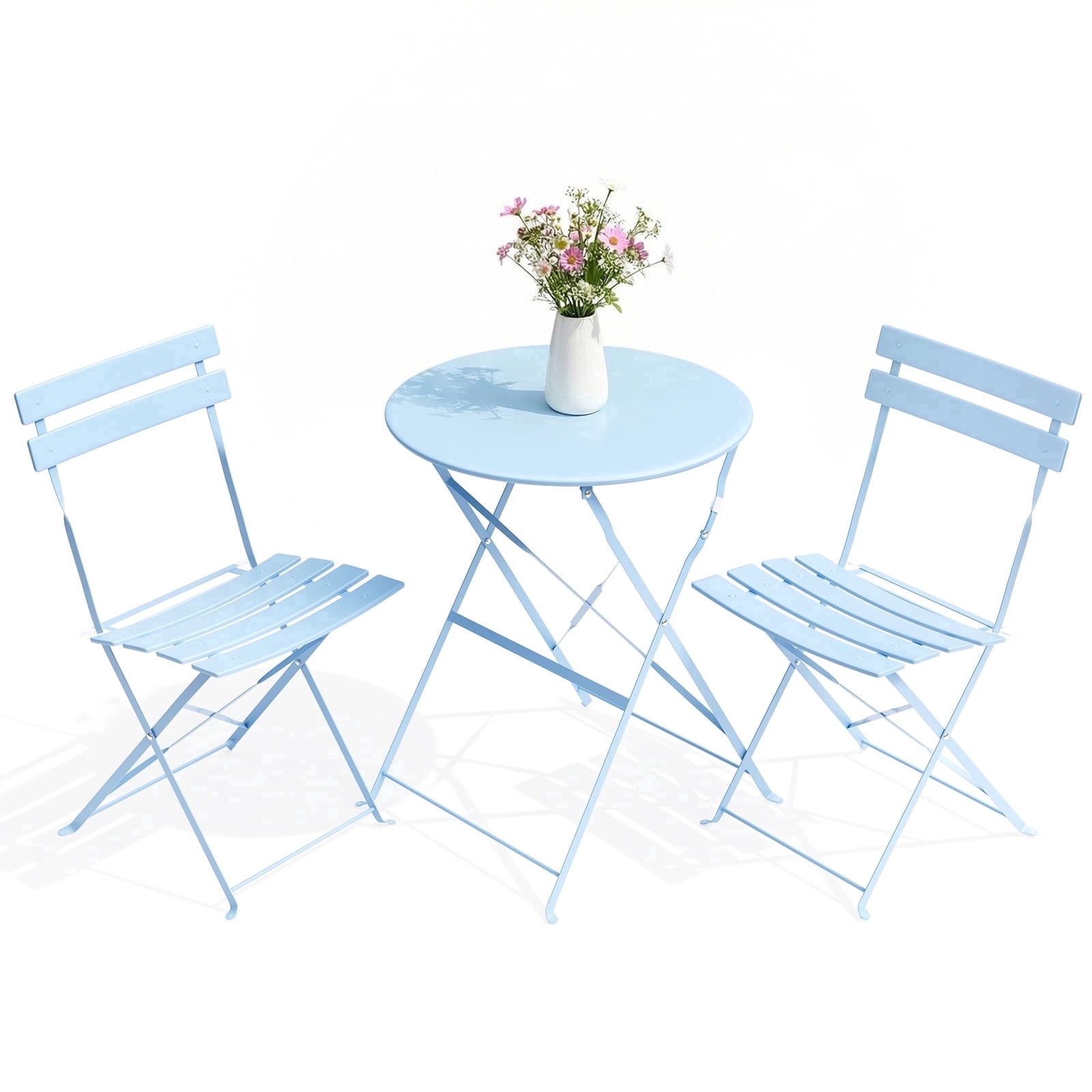LIFERUN 3-Piece Folding Bistro Set, Outdoor Table and Chairs Set of 2 ...