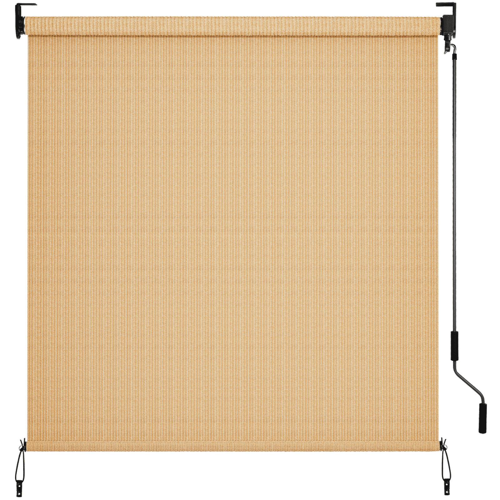 LIFERUN Outdoor Roller Sun Shade 6'W x 6'H, HDPE Shade Cloth & Aluminum ...