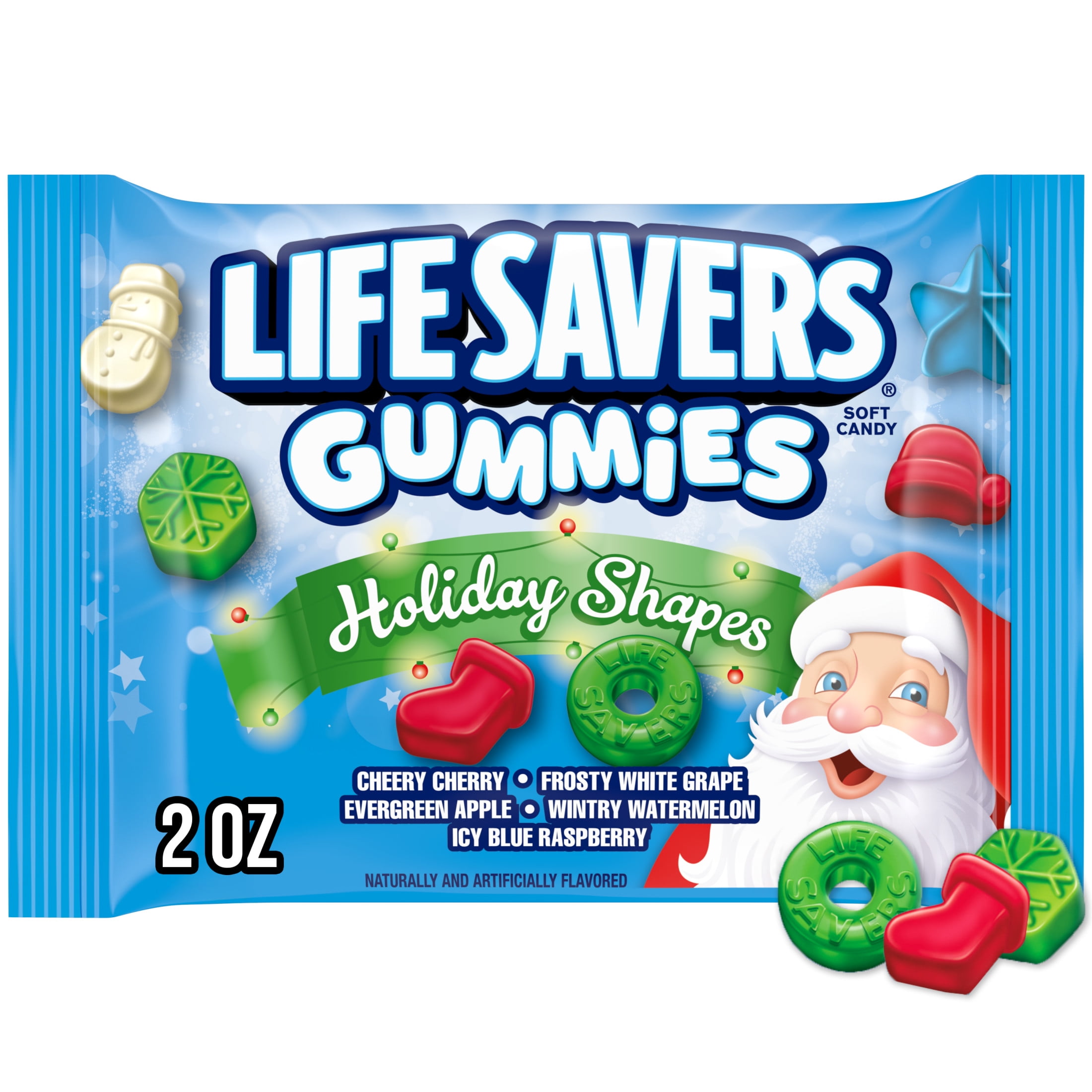 Life Savers Gummies Holiday Shapes Stocking Stuffers, 2 oz Bag ...