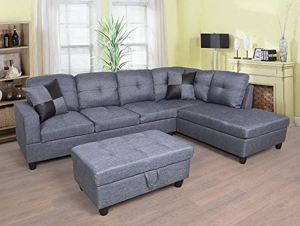 LIFESTYLE L Shape Sectional Sofa Sets with Removable Ottomans and Waist ...