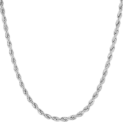 LIFETIME JEWELRY 3mm Rope Chain Necklace 24k Real Gold Plated-Men and ...