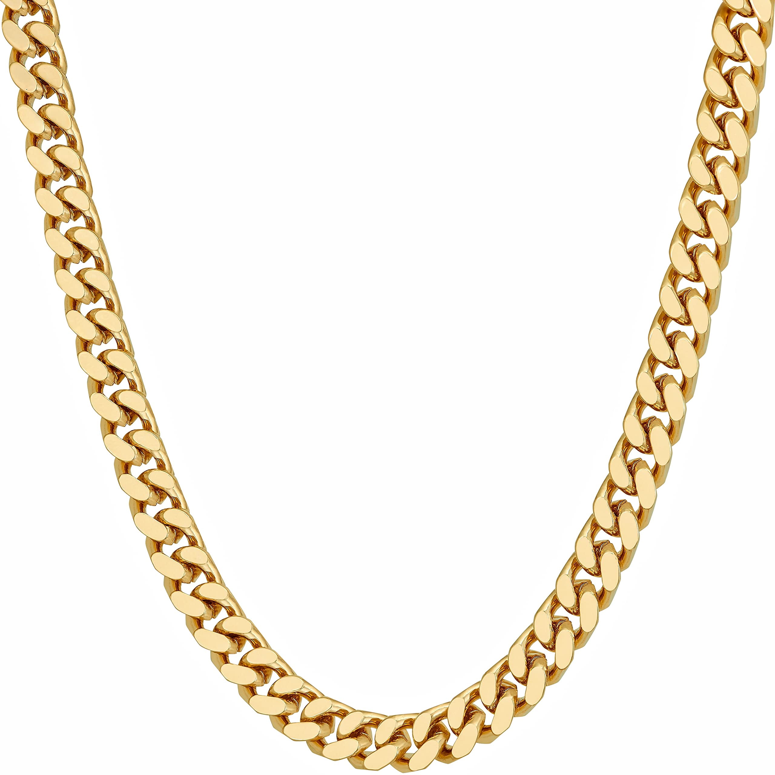 LIFETIME JEWELRY 5mm Miami Curb Square Cut Cuban Link Chain Necklaces ...