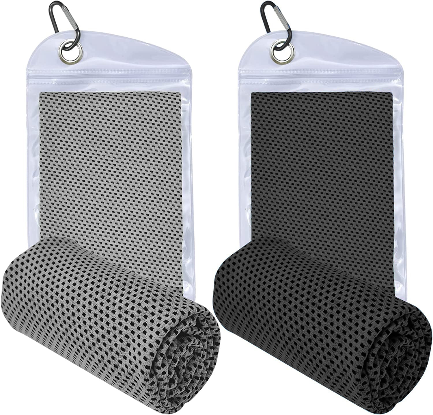 LIFETWO Instant Cooling Towel Set, Grey/Black, 2 Count - Walmart.com