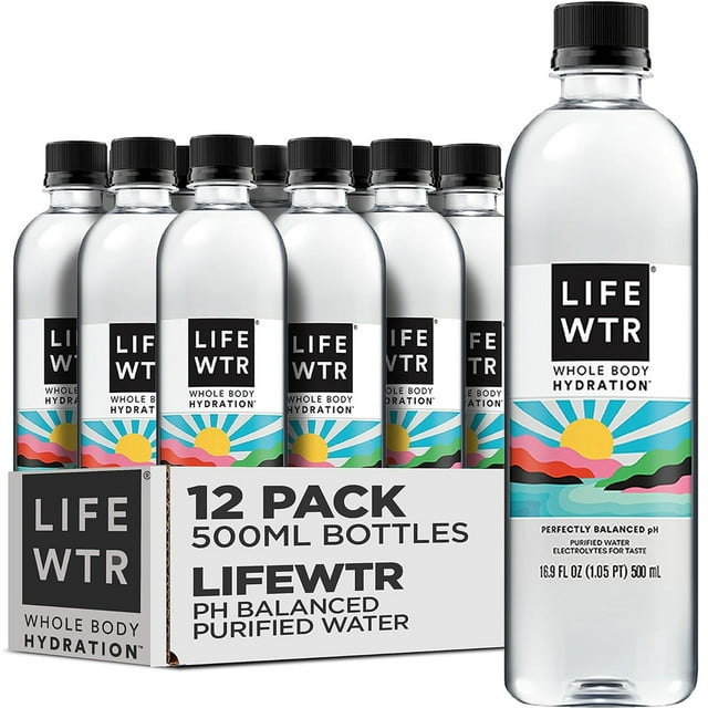 LIFEWTR Balanced Pure Life Purified Drinking Water, 16.9 fl oz, 12 Pack ...