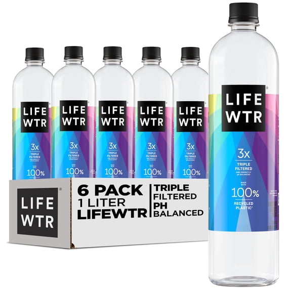 LIFEWTR Premium PurifiedITSC Water, pH Balanced with Electrolytes, 100% ...