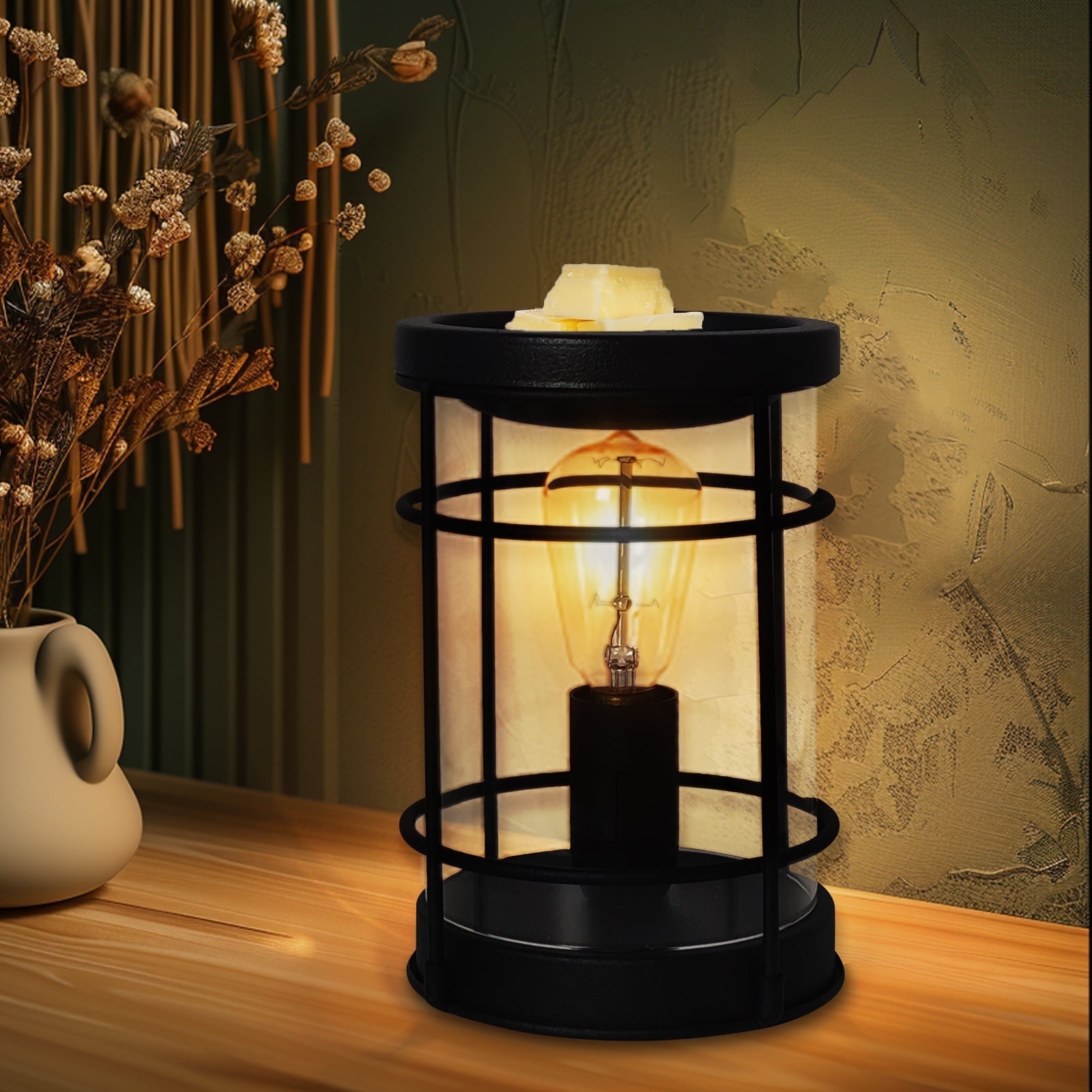 Liffy Bedside Lamp Wax Warmer, 1 Ct, Black, Dimmable Night Light ...
