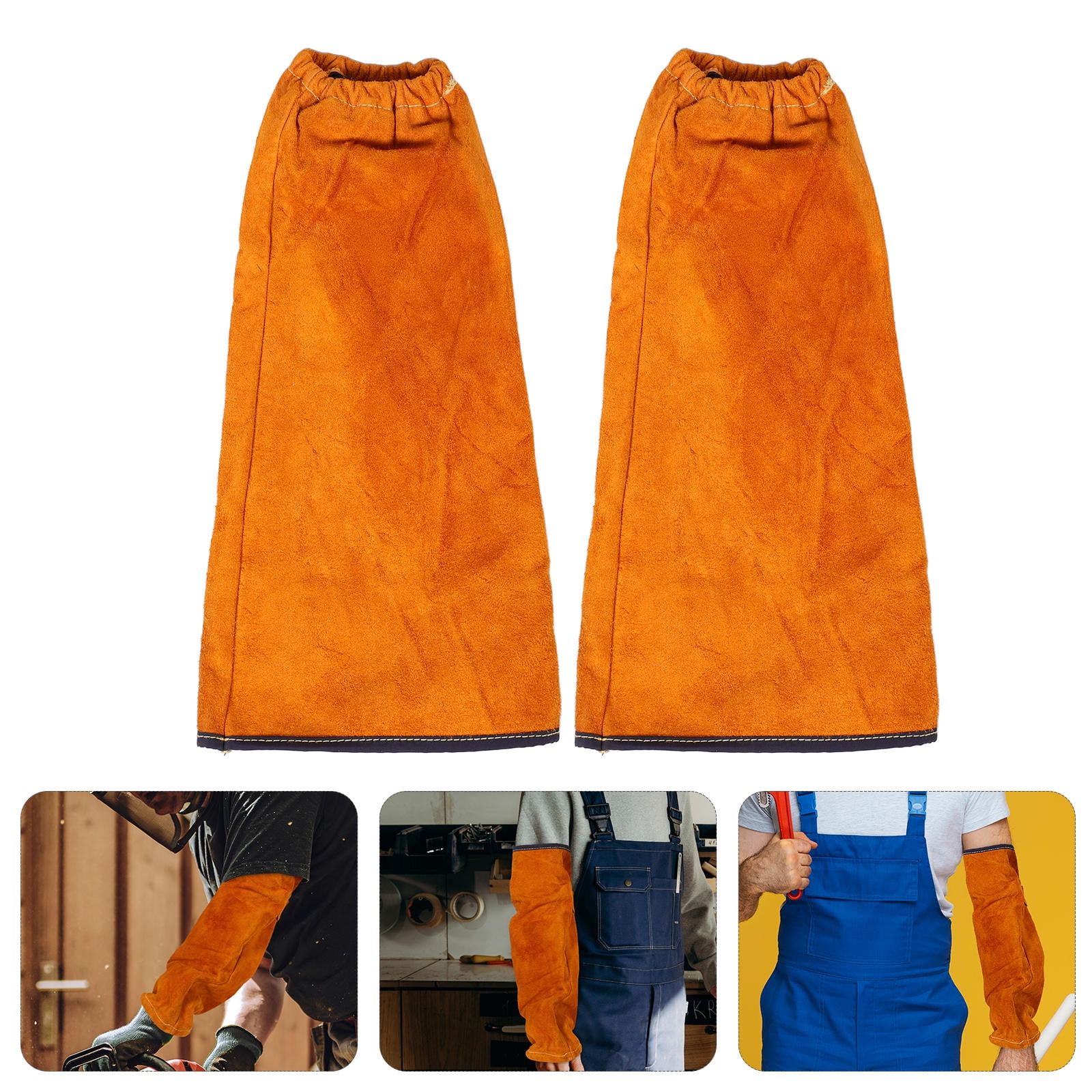 LIFKOME 1 Pair Protective Welding Sleeves Cowhide Arm Guards Heat And ...