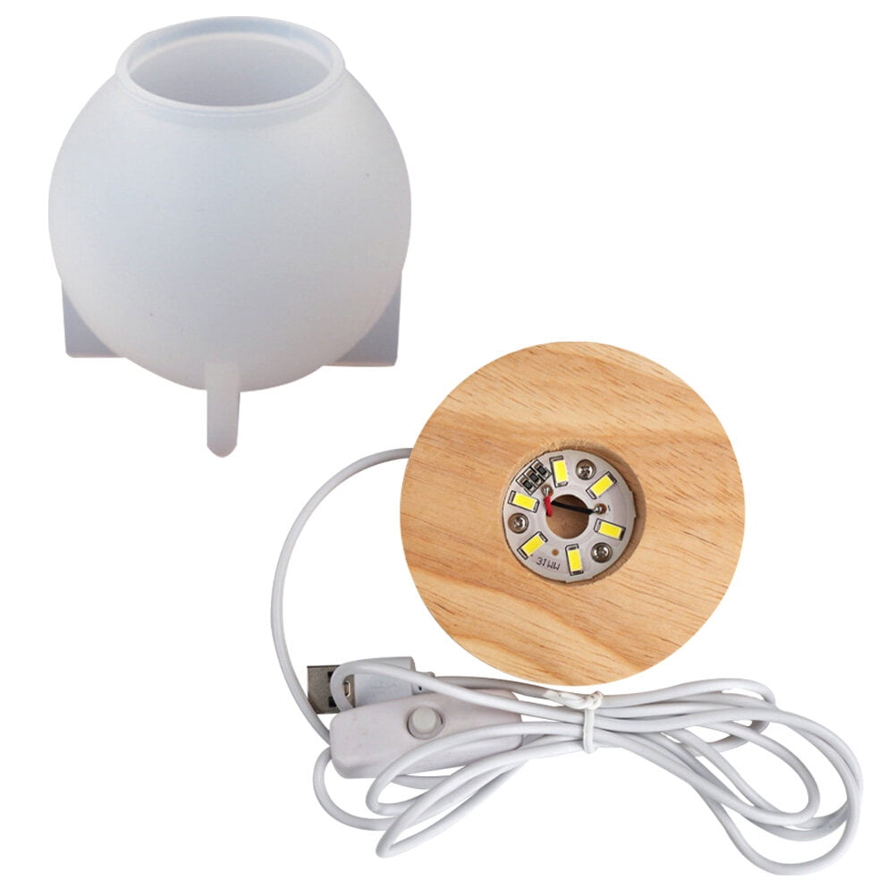 LIFKOME 1 Set Crystal Ball Led Light Mold for Resin Decorations with ...