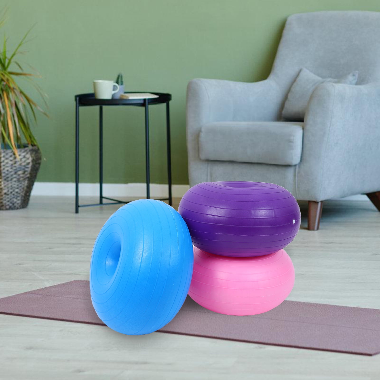 LIFKOME 1 Set Donut Exercise Ball with Hand Pump Donut Ball Chair ...