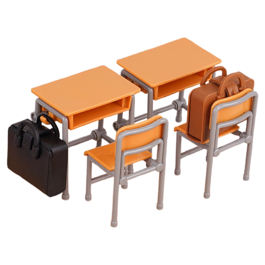 LIFKOME 1 Set Miniature School Desk Chair Dollhouse School Bag Model ...