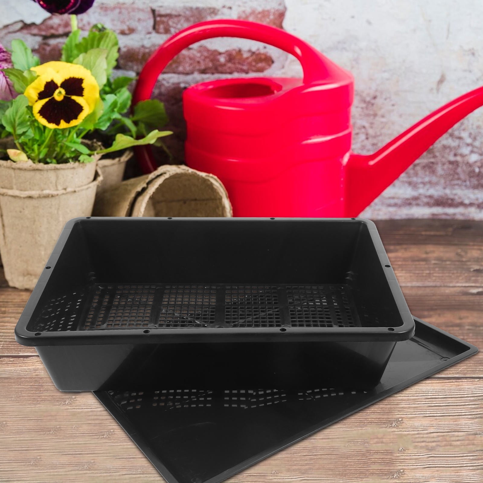 LIFKOME 1 Set Plastic Plant Trays For Sprouts Rectangle Flower Pot ...