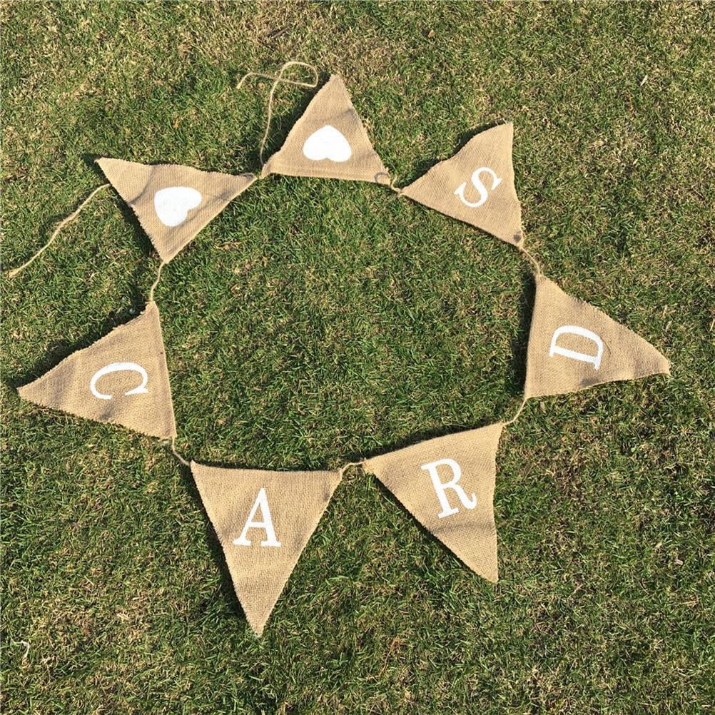 LIFKOME 1 Set Wedding Banner Multi Color Heart Shape Burlap Jute ...