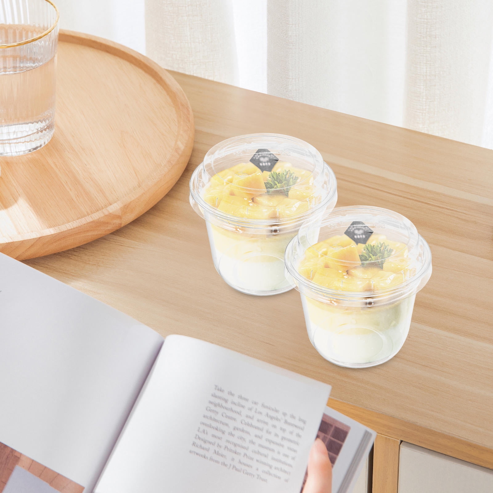 LIFKOME 10PCS Disposable Clear Plastic Cups with Lids Dessert Cups ...