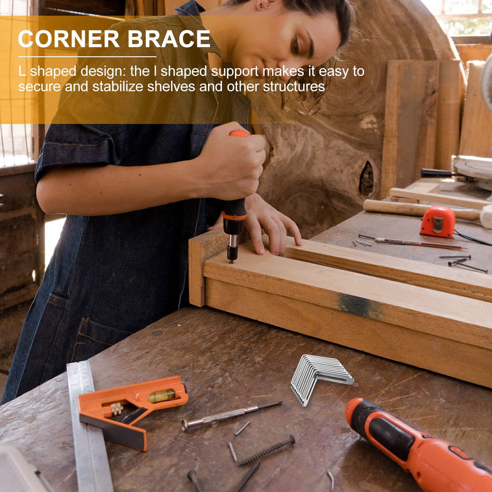 LIFKOME 10pcs Adjustable Corner Brackets L-Shaped Brackets Heavy Duty ...