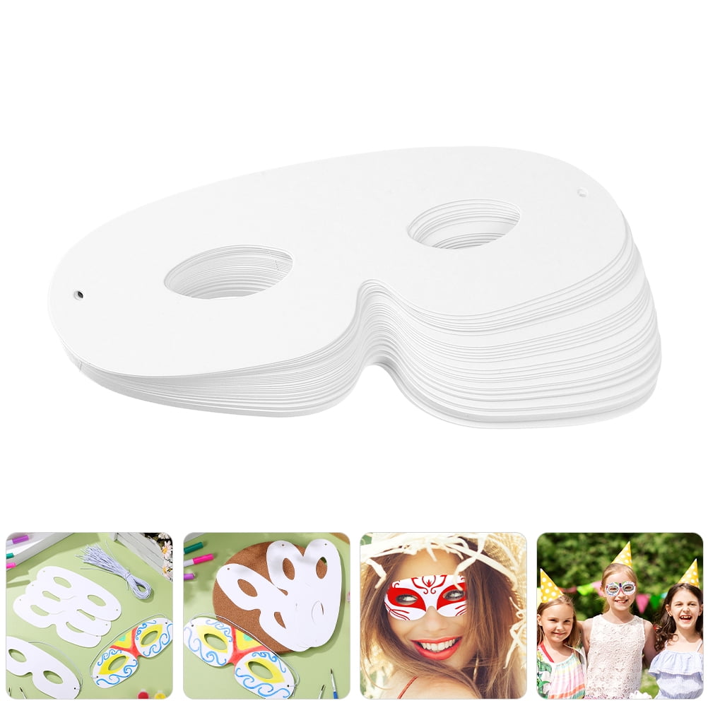 LIFKOME 120 Pcs White Masquerade Mask Craft Masks Blank Paper Child ...