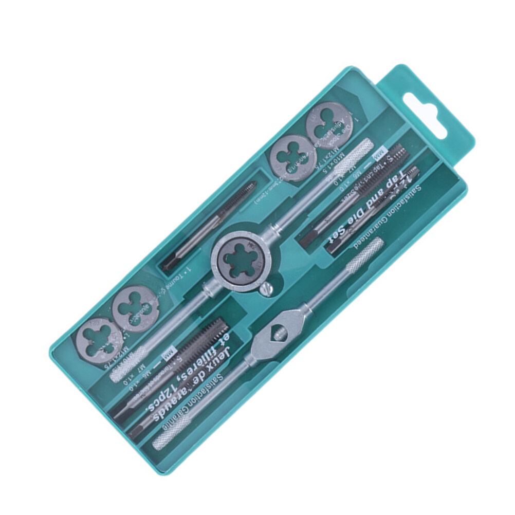 LIFKOME 12Pcs Screw Thread Metric Tap and Die Mechanics Silver Alloy ...