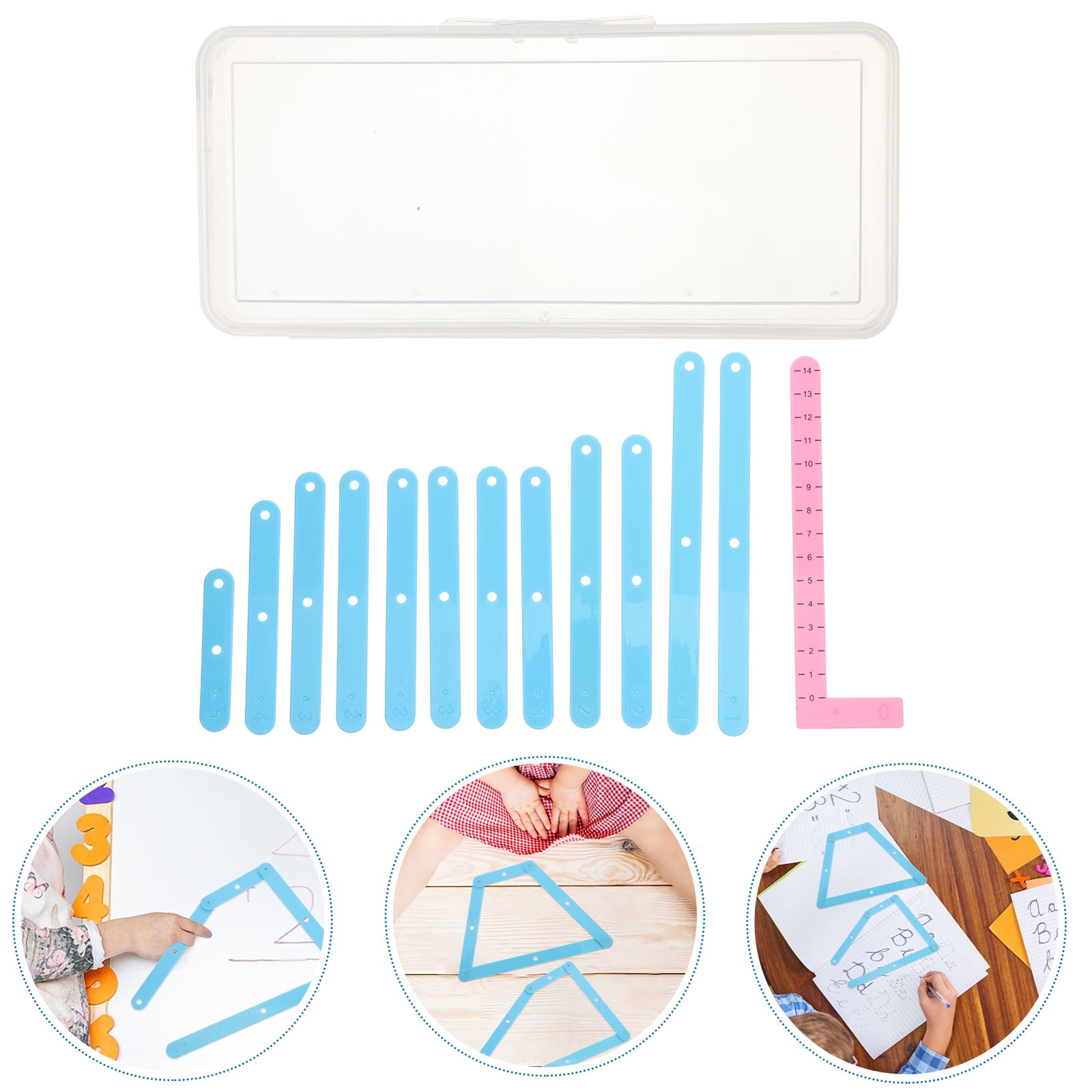 LIFKOME 12pcs Splicing Geometry Teaching Tools Quadrilateral and ...