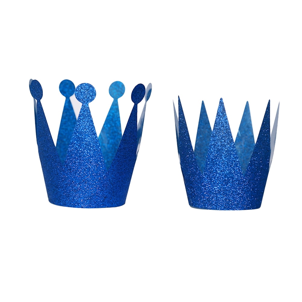 LIFKOME 14Pack Crown Party Hats Blue Plastic For Boys Girls Family ...