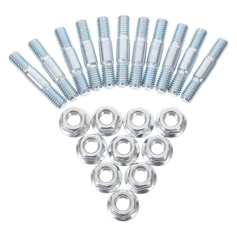 LIFKOME 15 Sets Bar Nut Chainsaw Part Threaded Stud Screw Bolts Silver ...