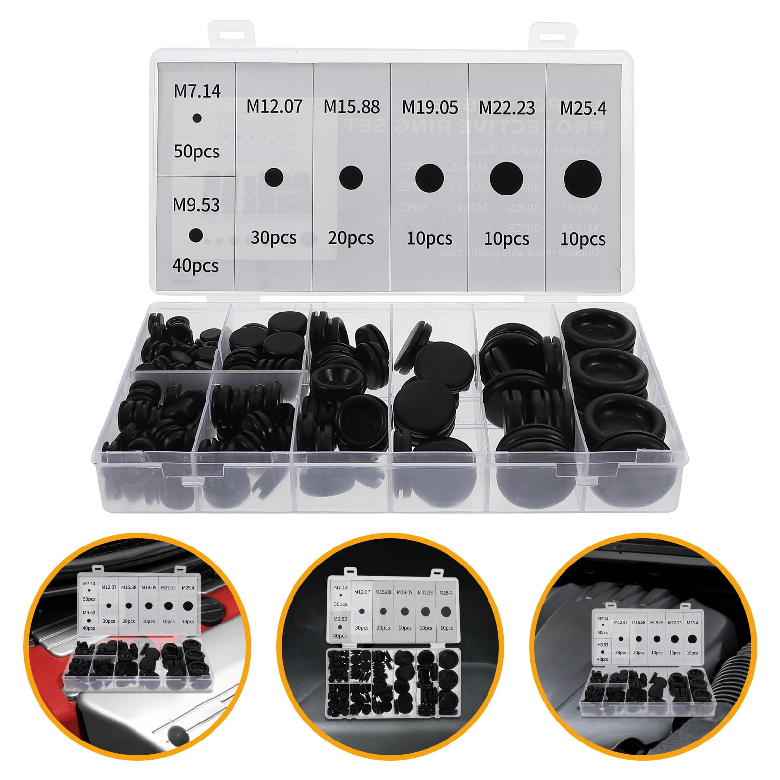 LIFKOME 170pcs Assorted Rubber Grommets Rubber Grommet Set Electrical ...