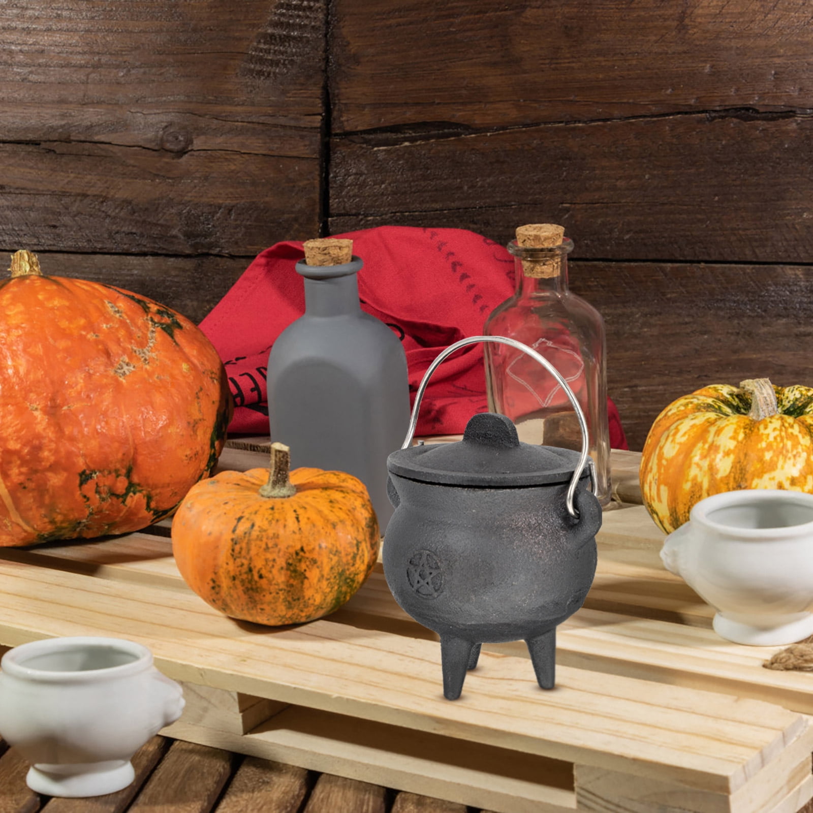 LIFKOME 1Pack Metal Witch Pot For Tabletop Display And Incense Diffuser ...