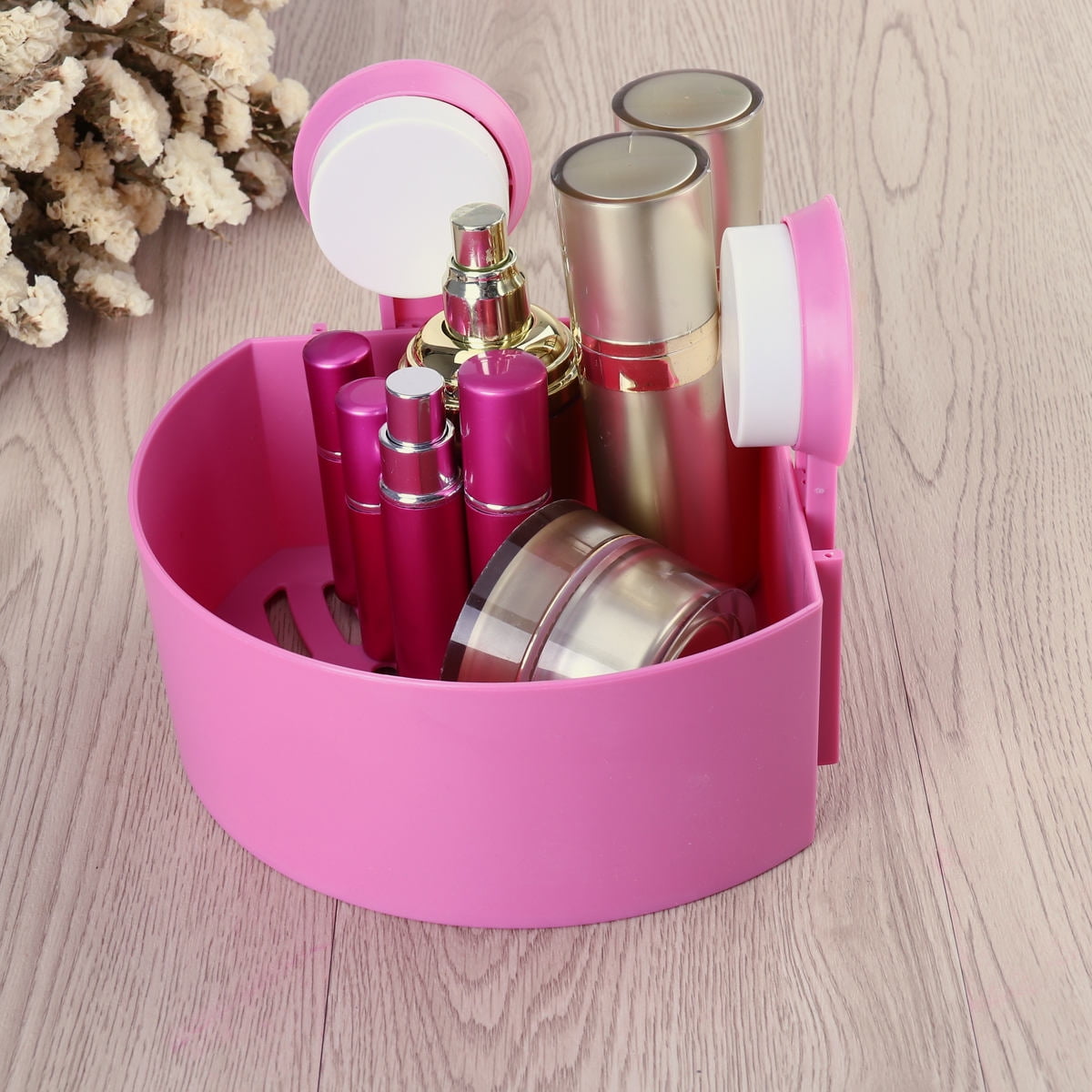 LIFKOME 1Pack Pink Triangular Suction Cup Storage Rack for Kitchen and ...