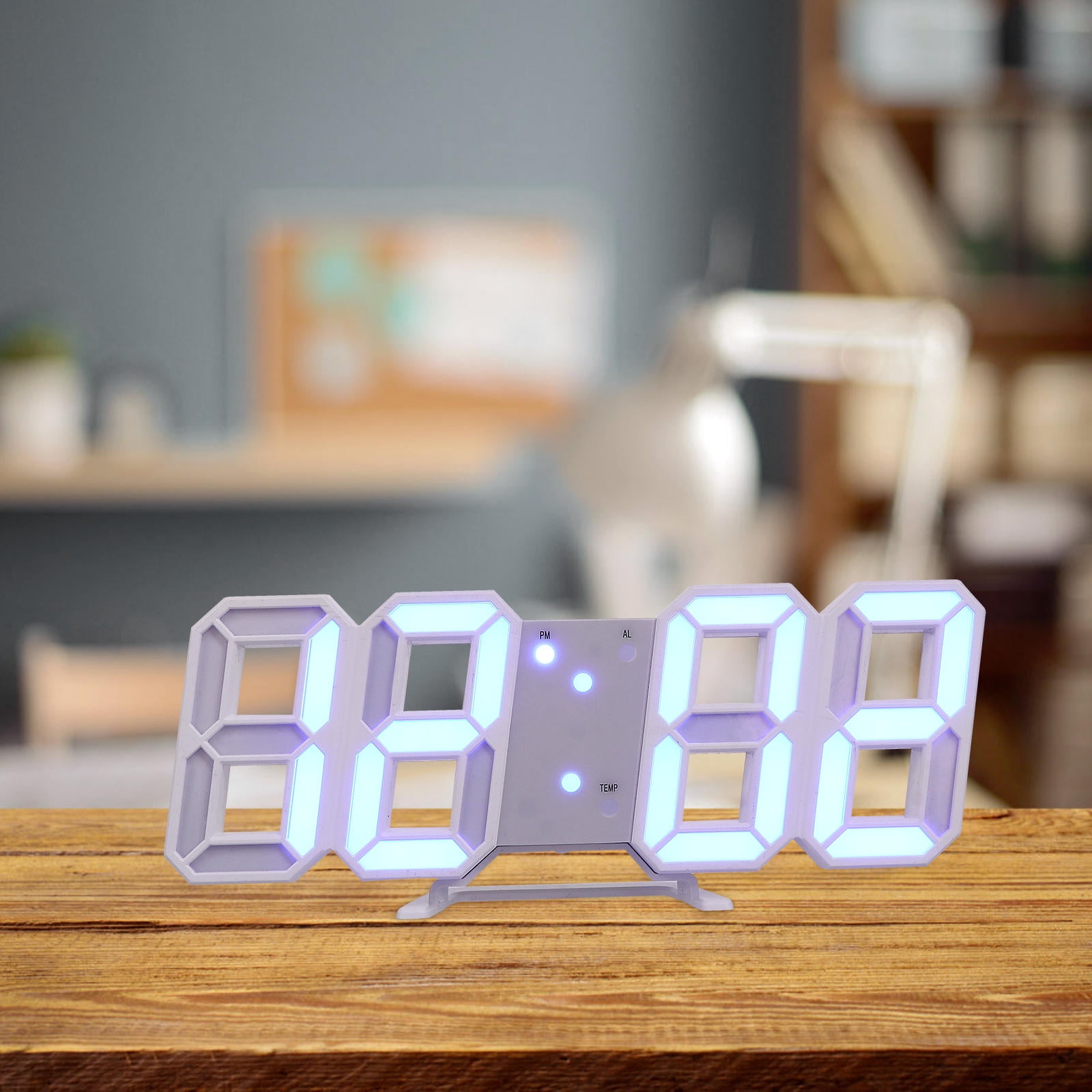 LIFKOME 1Pack Temperature Clock with Snooze and LED for Home in White ...