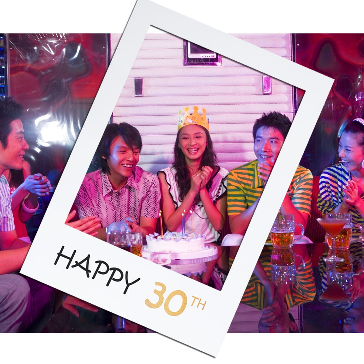 LIFKOME 1Pcs Birthday Photo Booth Props Picture Frame Cutouts White 26. ...