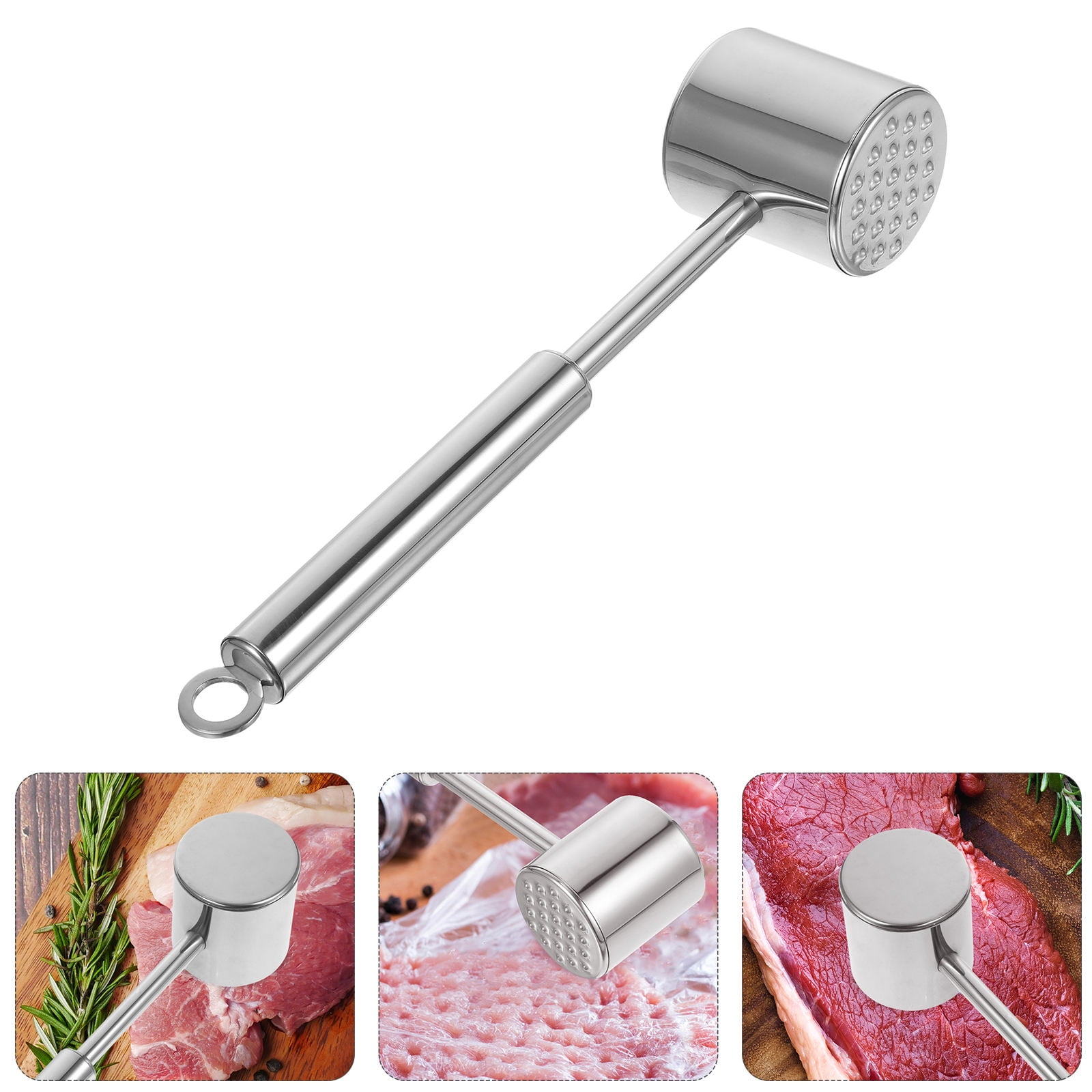 LIFKOME 1Pcs Meat Tenderiser Hammer Dual Side Stainless Steel Kitchen ...