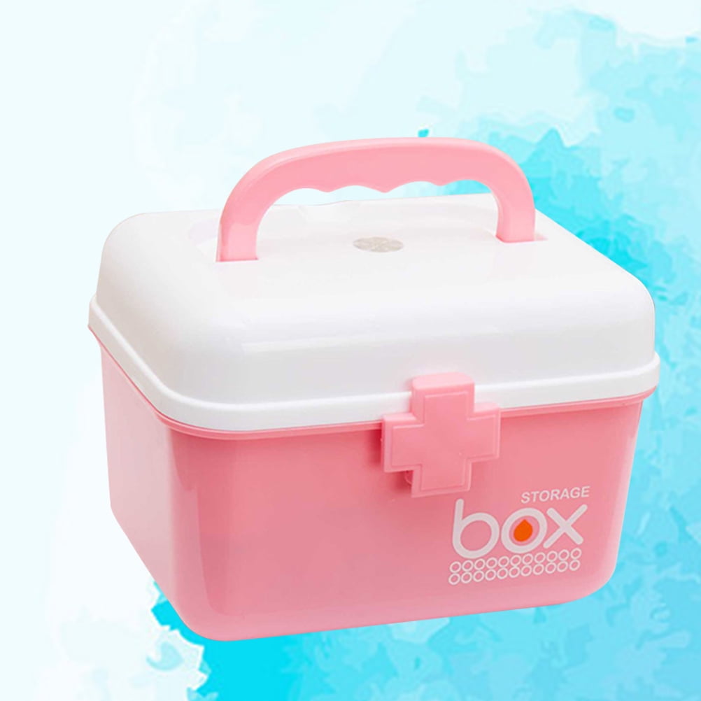 LIFKOME 1Pcs Pink PP First Aid Kit Pill Organizer for Family and ...