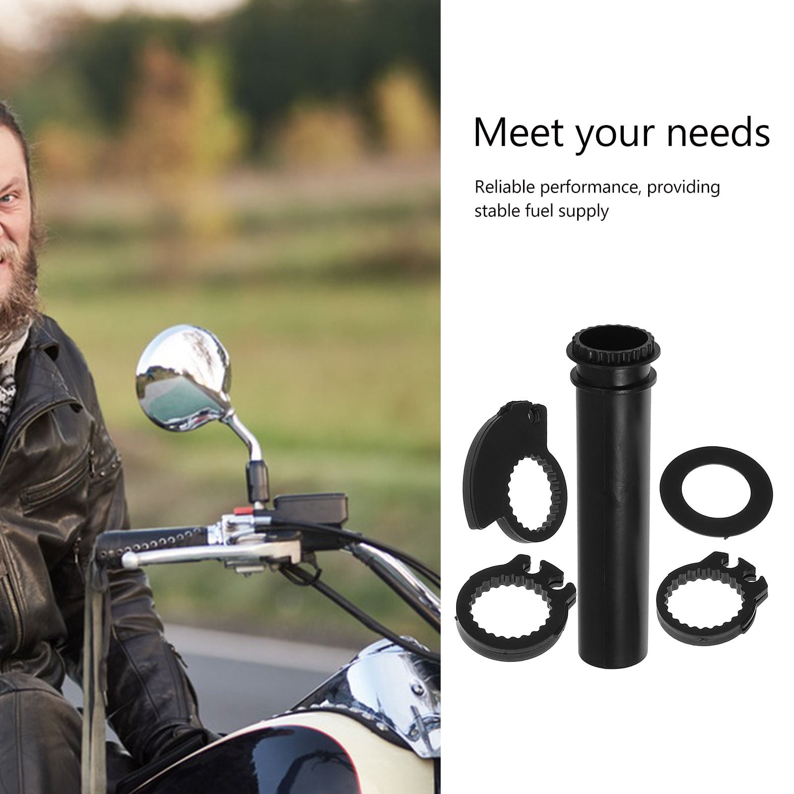 LIFKOME 1Pcs Throttle Core with 4 Rings for Atv Handlebar Grips Black ...