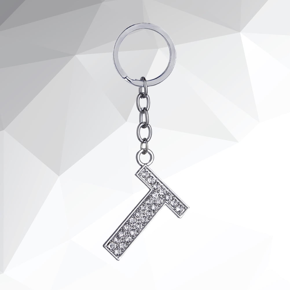 LIFKOME 1Set Alphabet Letter T Shape Key Chain in Silver Color for ...