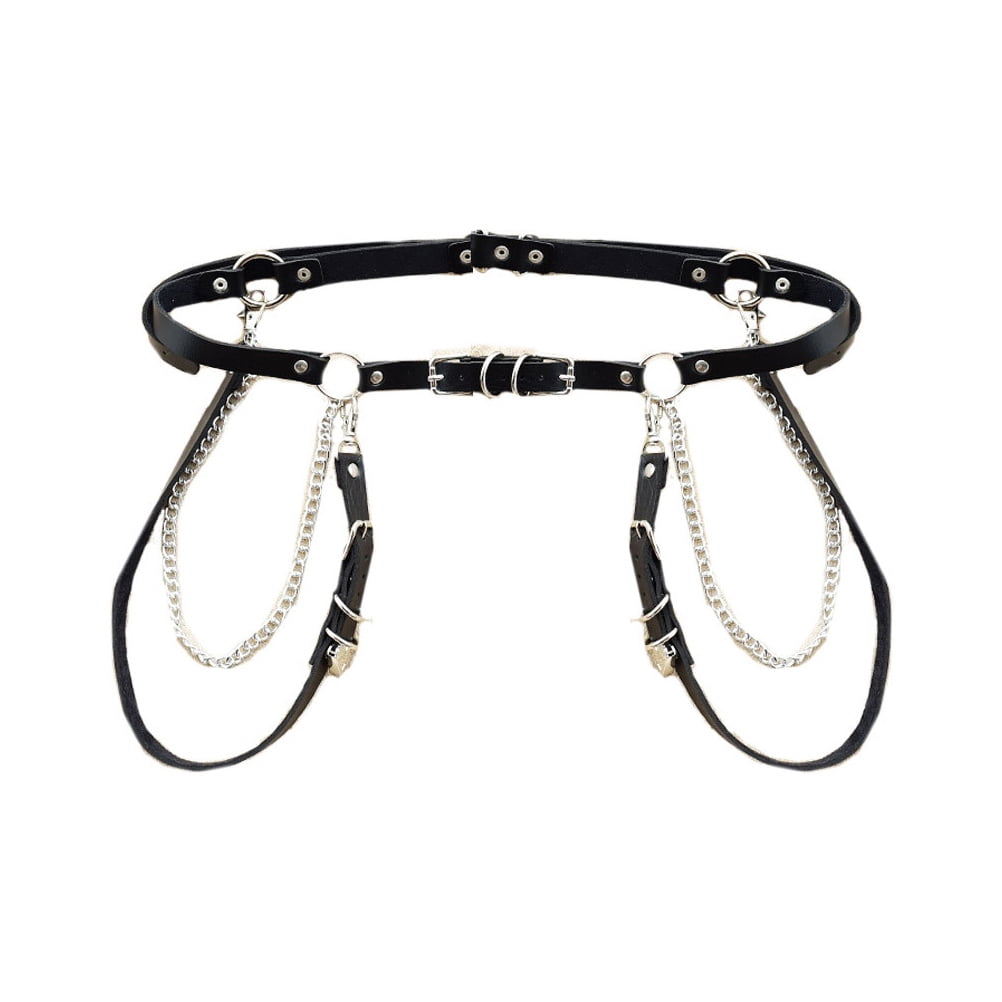 LIFKOME 1Set Black Punk Waist Chain with Heart-Shaped Design for Women Stage Performance ...