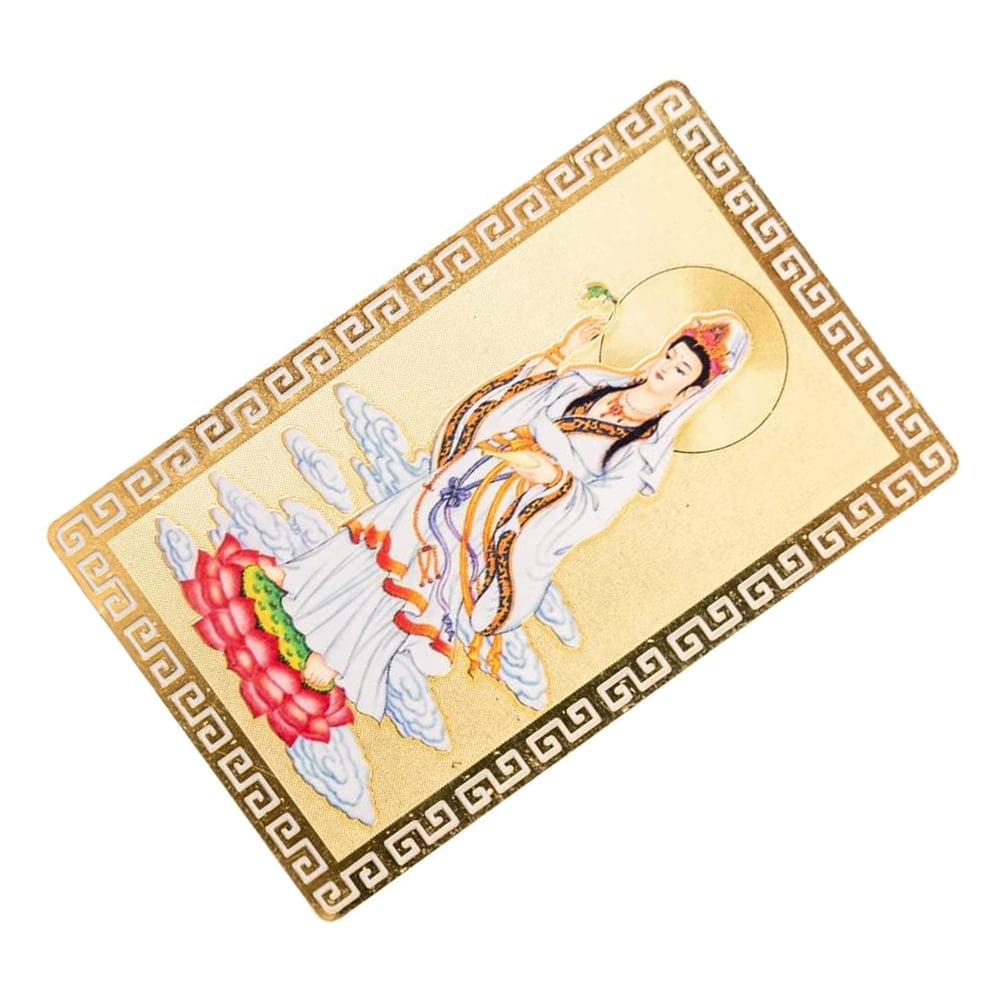 LIFKOME 1Set Chinese Blessing Amulets Kwan Yin Card Rectangular Shape For Home And Office ...